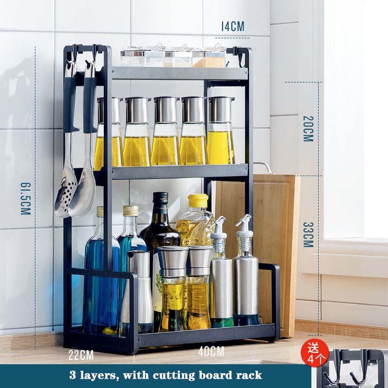 Multifunctional stainless steel spice rack condiments organizer kitchen ...