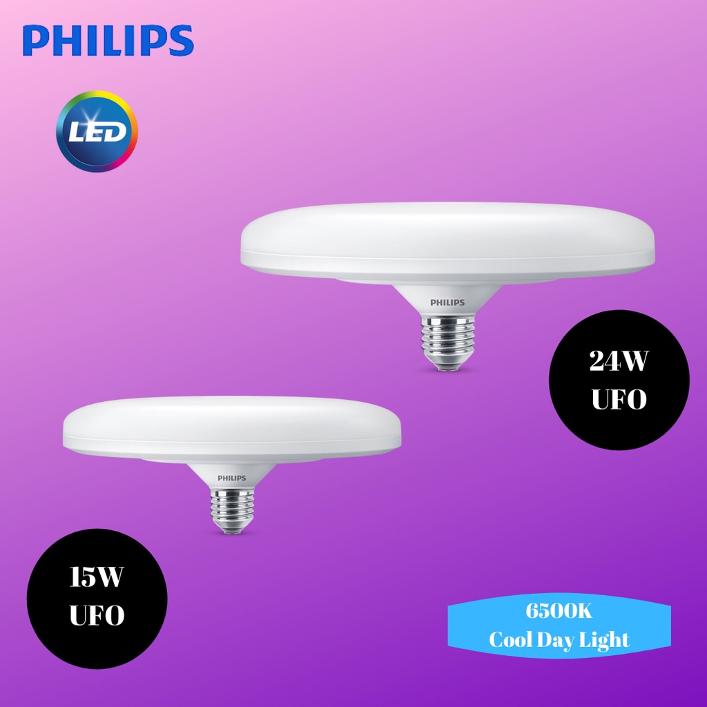 Philips UFO LED Bulb 15W / 24W E27 6500K (Cool Day Light) | Shopee ...