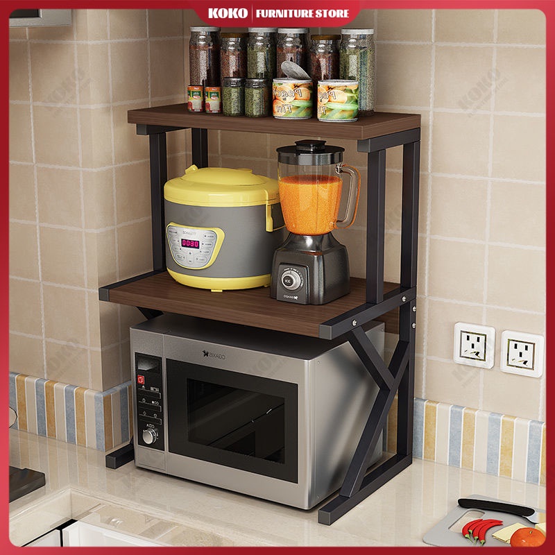 kitchen Oven rack floor multi-layer storage rack countertop kitchen ...