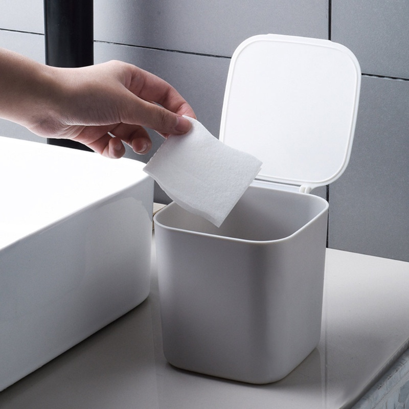 LIDU1 Mini Desktop Trash Can Tabletop Waste Bin with Lid Countertop ...