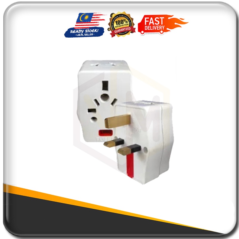 UNIVERSAL TRAVEL ADAPTER CONVERTER MULTI PIN TO 2 PIN US EU 3 PIN UK ...