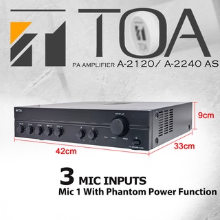 TOA A-2240/ A-2120 AS Mixer Amplifier Mixing Amplifier For Surau / Masjid / Office / Church ...