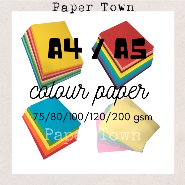 COLOUR PAPER / WHITE CARD PAPER A5/A4 100SHEETS 80GSM | Shopee Singapore