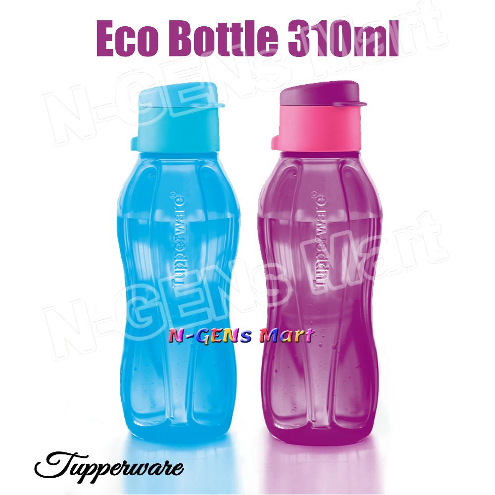 Tupperware Eco Bottle 310ml Flip Cap (Blue / Purplish Pink), Food-Grade ...