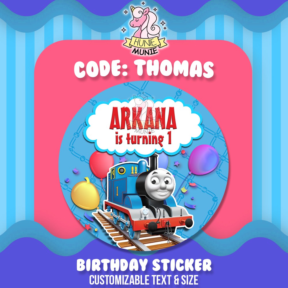 Custom Birthday Stickers - Thomas Train Train - Thomas & Friends (20pcs ...
