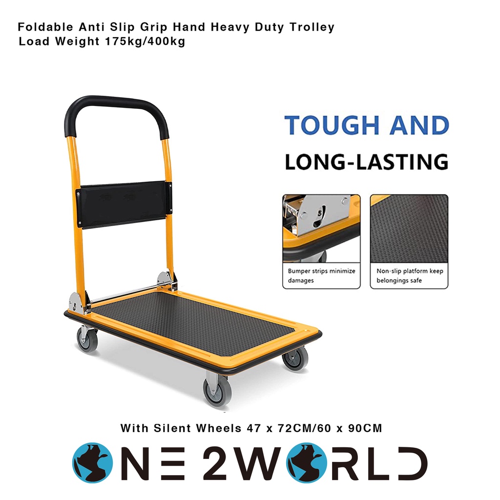 Foldable Anti Slip Grip Hand Heavy Duty Trolley Load Weight 175kg/400kg ...