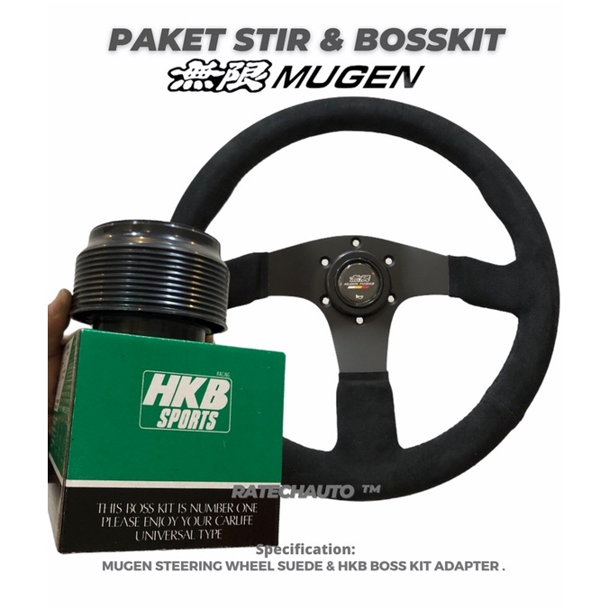 Mugen SUEDE STEERING WHEEL INCLUDE BOSSKIT-HONDA MUGEN STIR PACKAGE ...