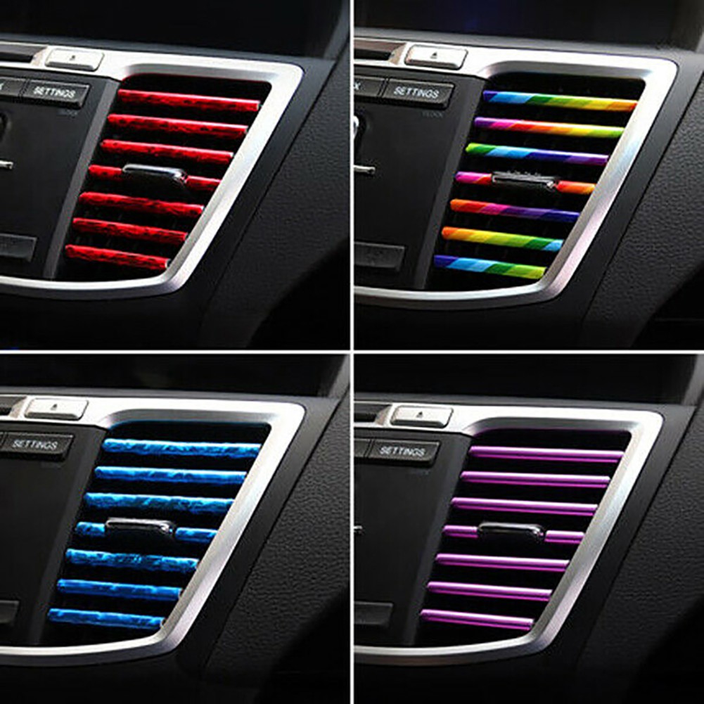10 Pcs/set 9 Colors Car Accessories AUTO Conditioner Air Outlet U ...