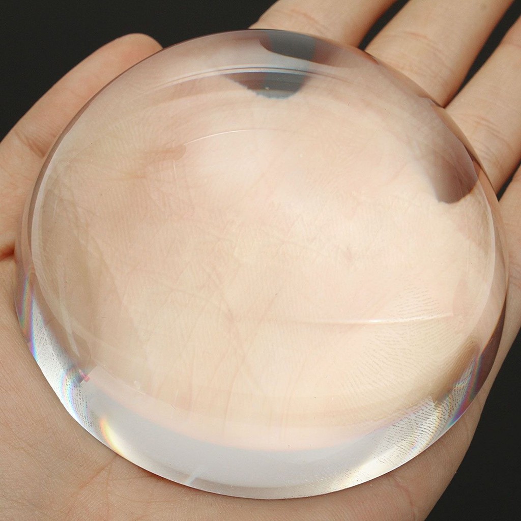Clear Magnifying Paperweight Dome Magnifier Semi Crystal Ball Reading ...