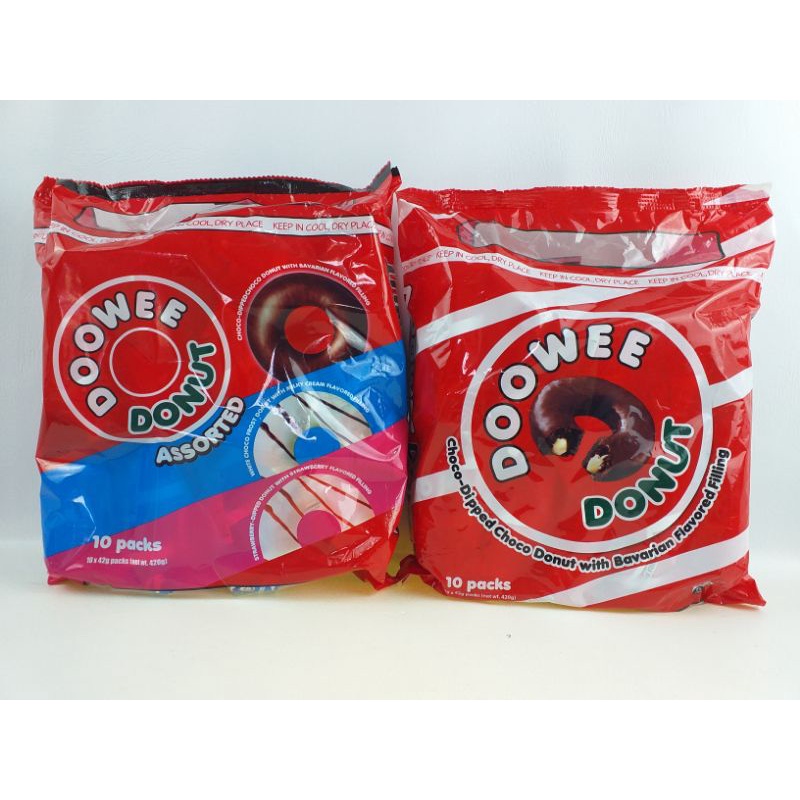 Doowee Donut Choco/White Choco/Strawberry & Assorted Flavor 10's ...