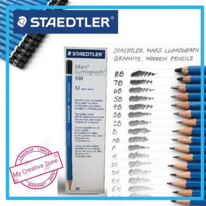 Staedtler Mars Lumograph 100 Premium Quality Pencil / Drawing Pencil / Pencil Lukis | Shopee ...