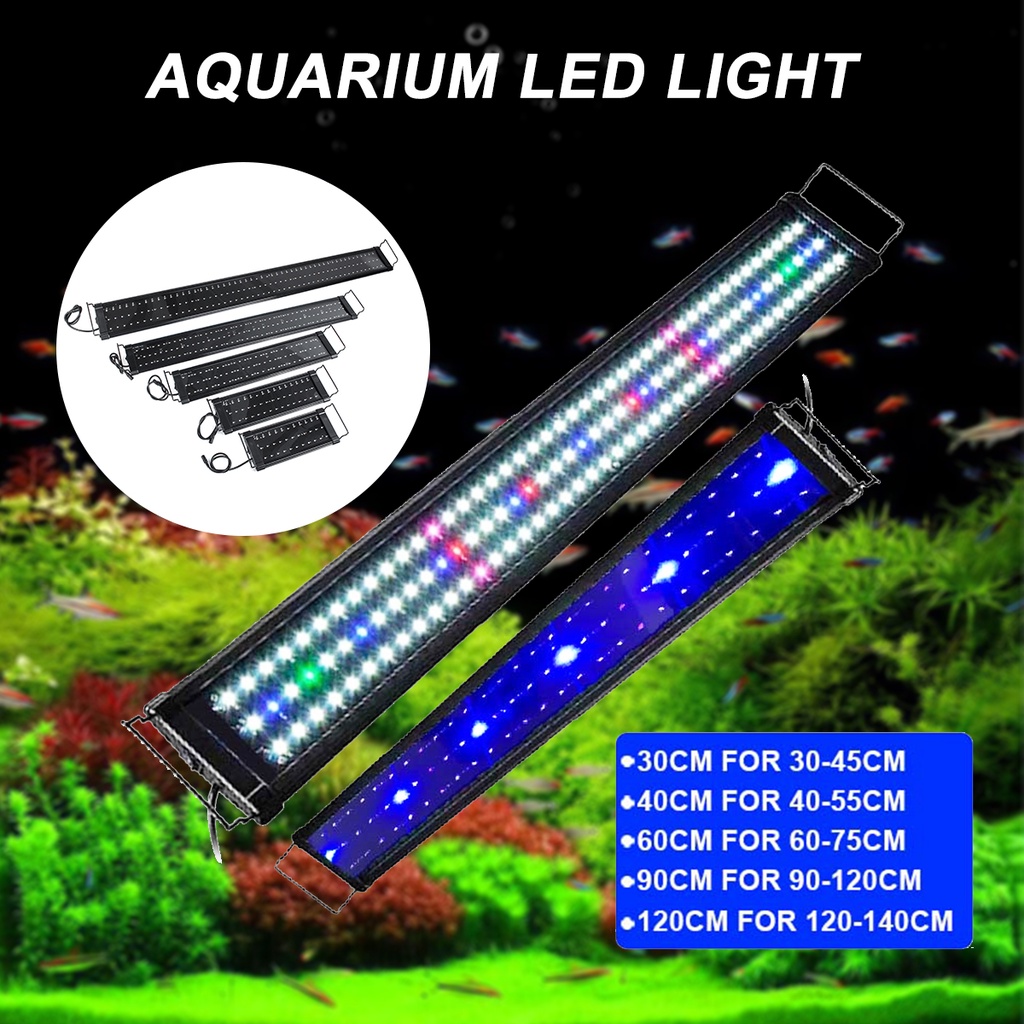12V Waterproof LED Aquarium Lights Aquatic Decor Fish Tank Light Bar Blue/RGB 30/40/60/90/120CM ...