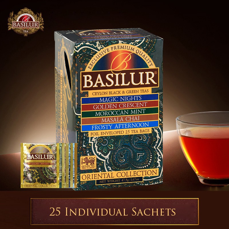 Basilur Oriental Assorted Black & Green Tea (25 Individual Sachets ...