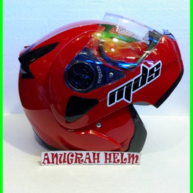 MERAH Mds PRO RIDER Helmet/ MDS MODULAR Red | Shopee Singapore