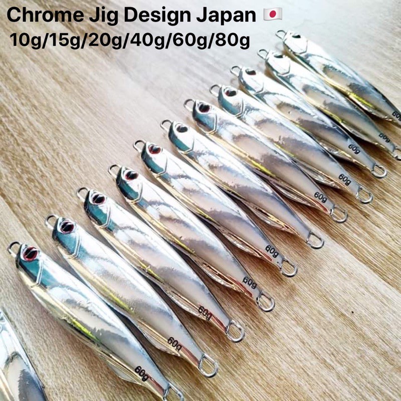 Chrome Jig 10g/15g/20g/40g/60g/80g design japan ,Fast Vertical Jigging | Shopee Singapore