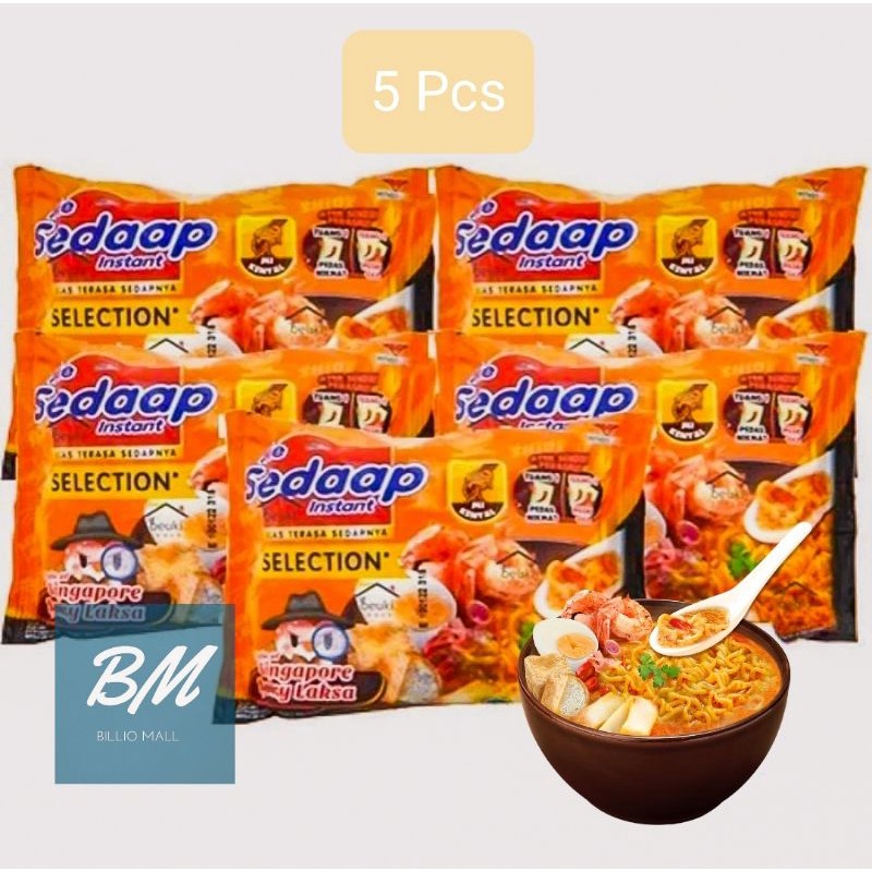 Mie Sedaap Singapore Spicy Laksa 5 x 83 gr/Mi Sedap Laksa Singapore ...