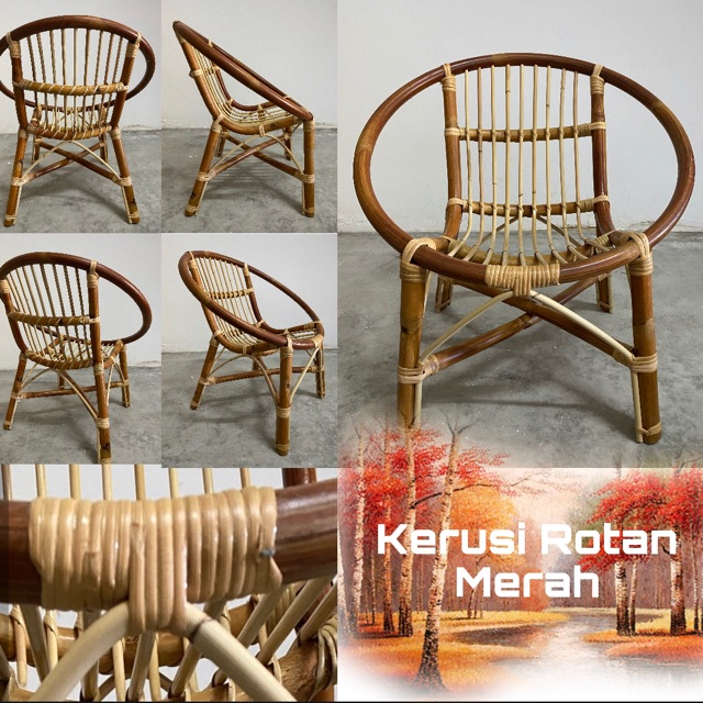 Kerusi Rotan, Chair, Wood, Traditional Handmade | Shopee Singapore
