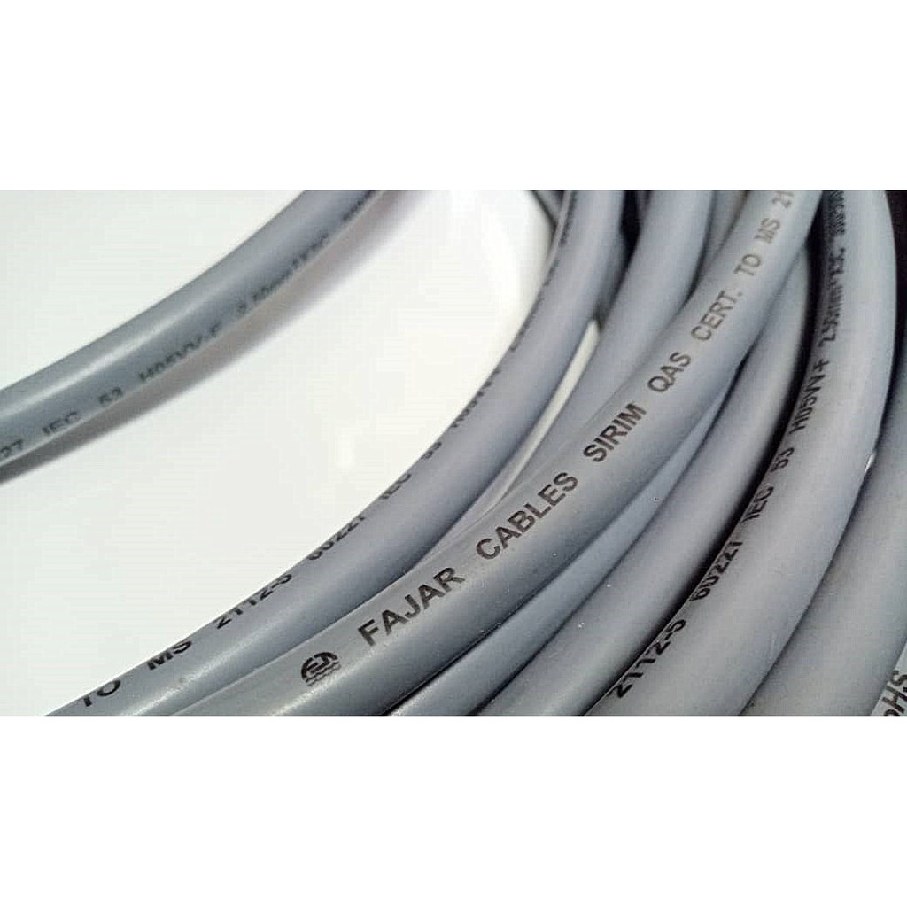 PER FEET Fajar Wayar 2.5MM 3 Core Cable Flexible Waterproof Wire Plug ...