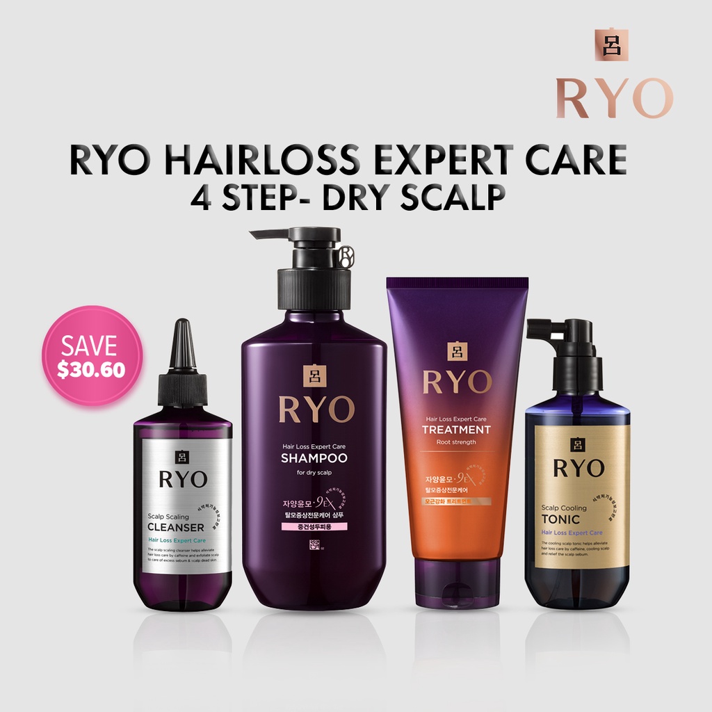 [BUNDLE DEAL] Ryo Hair Loss Expert Care 4 Step - Normal/Dry Scalp ...