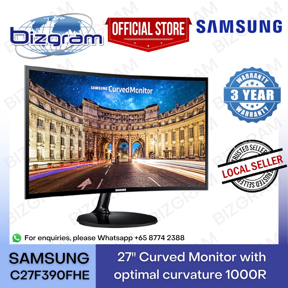 Samsung C27F390FHE 27" Curved Monitor With Optimal Curvature 1000R ...