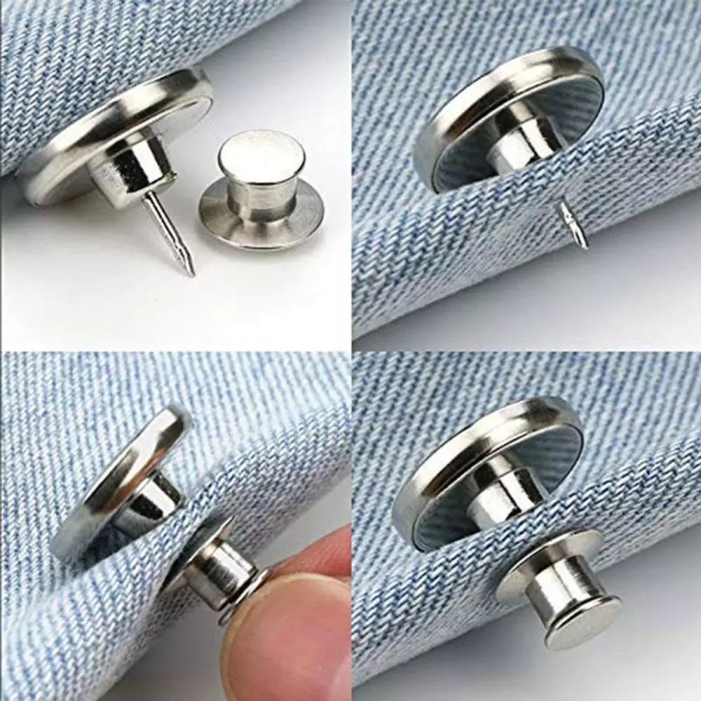 4 Pcs Alloy Detachable Jeans Buttons / Jeans Clip Snap Button / Perfect ...