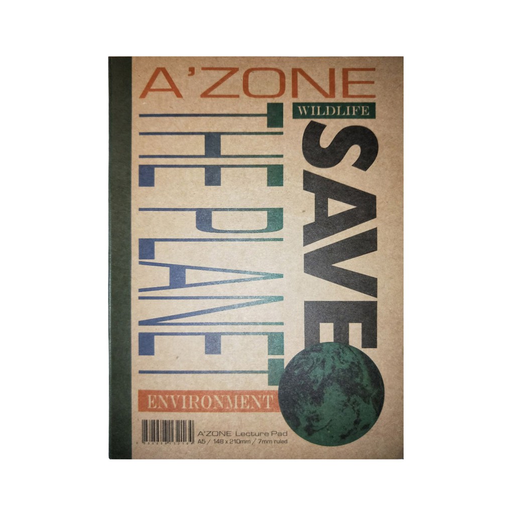 Azone Save The Planet Lecture Pad / A4 7mm ruled / 70gsm / 70 sheets ...