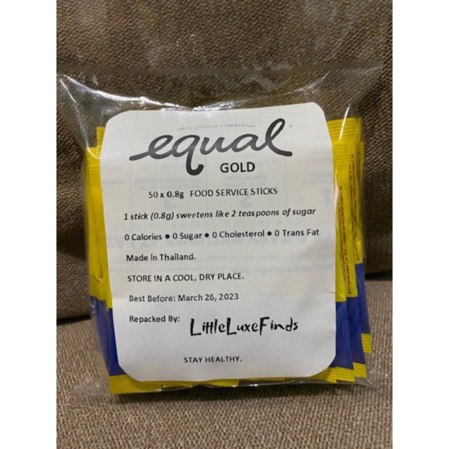 EQUAL GOLD ZERO CALORIE SWEETENER 50's (REPACKED) | Shopee Singapore