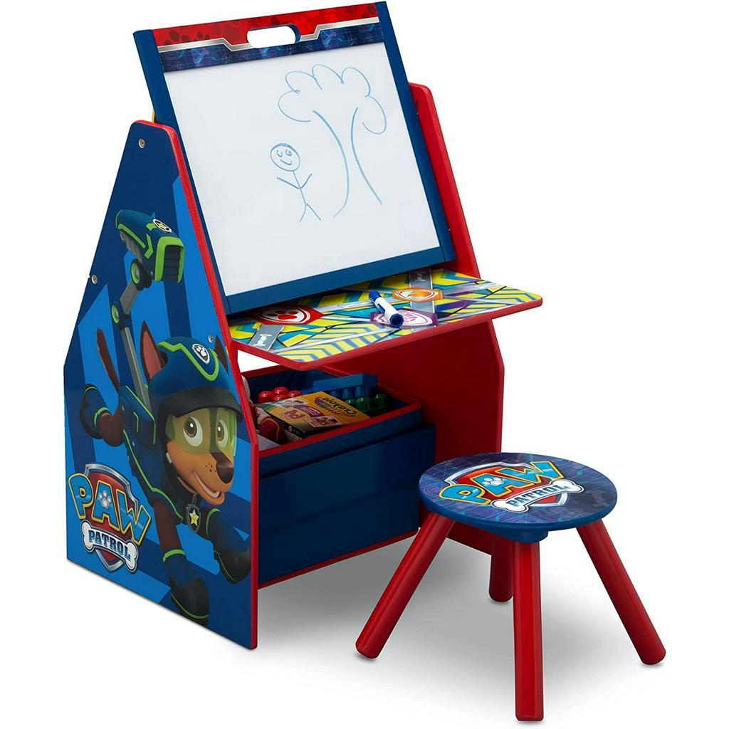 Delta Children Nick Jr. PAW Patrol 3-in-1 Wooden Easel Desk with Stool ...