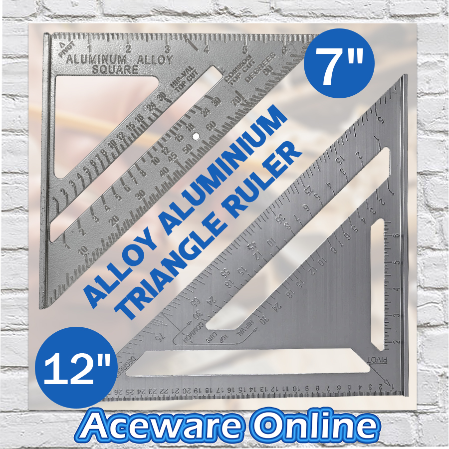 7INCH 12INCH METRIC RULER ALUMINIUM ALLOY PROTRACTOR TRIANGLE For Wood ...