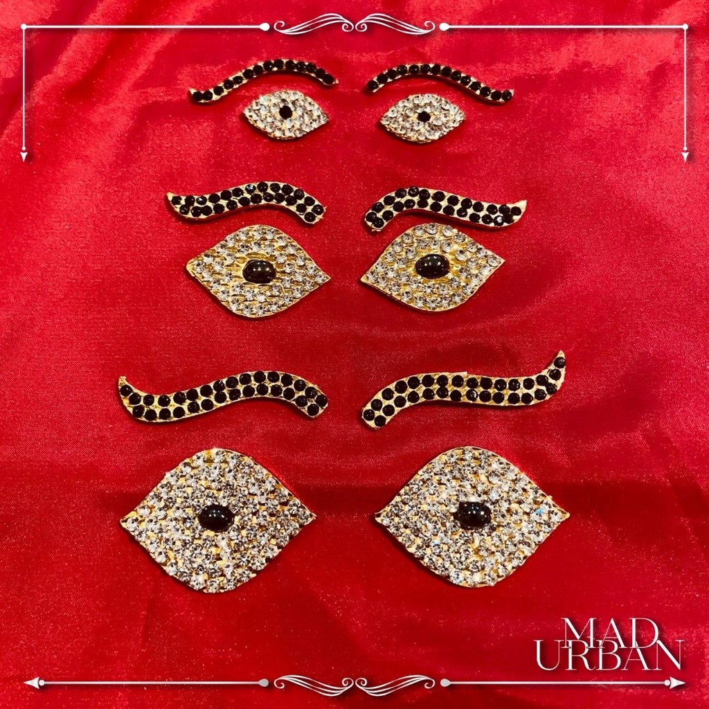 Hindu Deity Idols Amman Ayya Kanmalar/Eyes & Eyebrow 1 set Alangaram ...