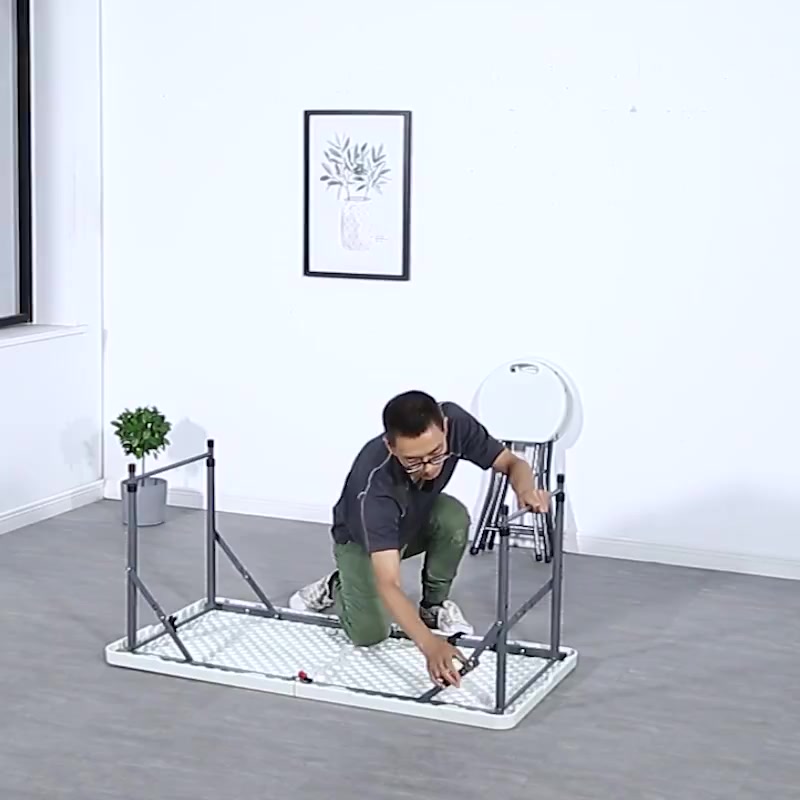 Heavy Duty HDPE Outdoor Foldable Table Portable Adjustable Height ...