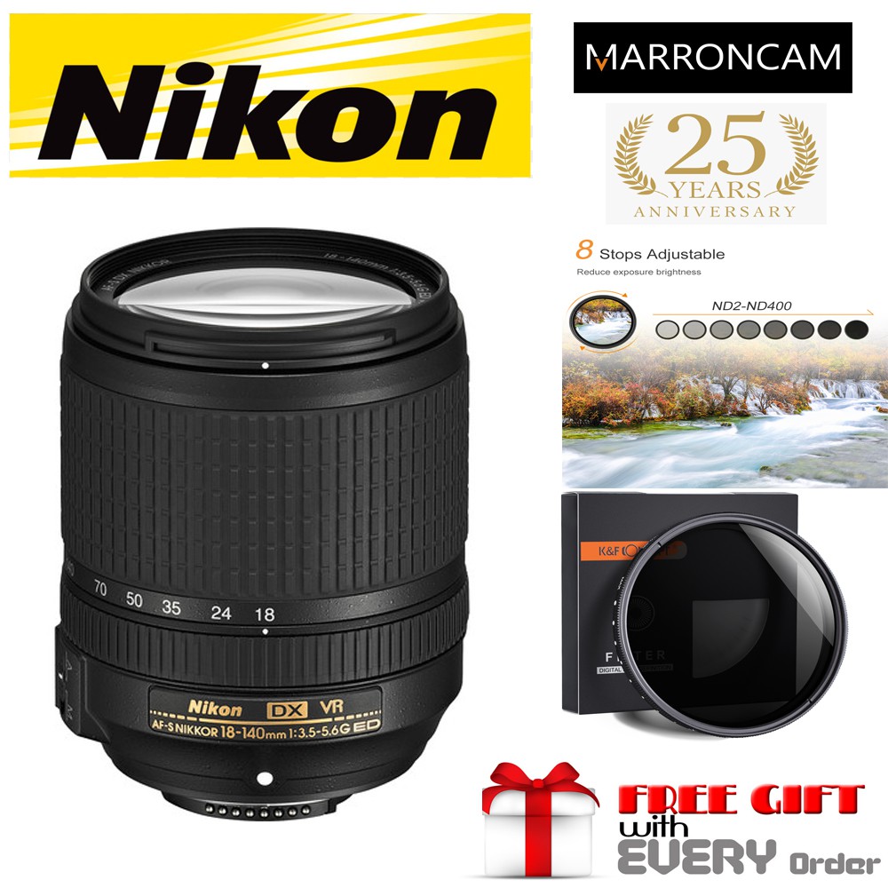 Nikon AF-S DX NIKKOR 18-140mm f/3.5-5.6G ED VR Lens ( WHITE BOX ...