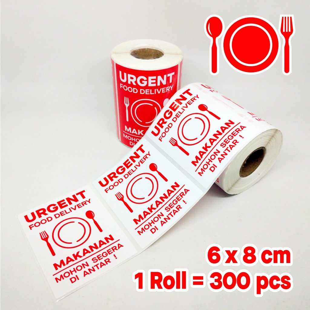 Urgent Food Delivery Label Sticker Online Shop OlShop Food Delivery ...