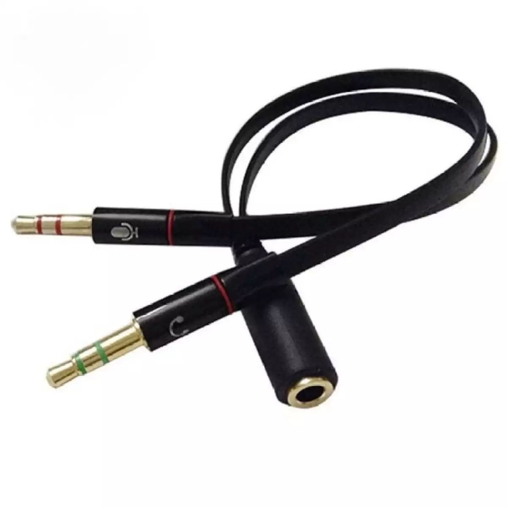 Cable to combine Microphone + Audio to 1 3.5mm end for headphones ...