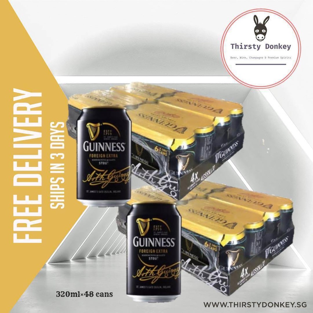 Guinness Foreign Extra Stout - 320ml x 24 cans (Bundle of 2) (BBD: 11/ ...