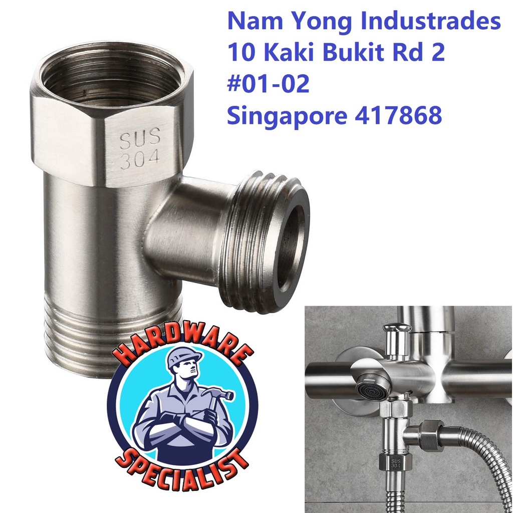 Hardware Specialist T Valve Water Tap Adaptor / 2 Way T Valve Water ...