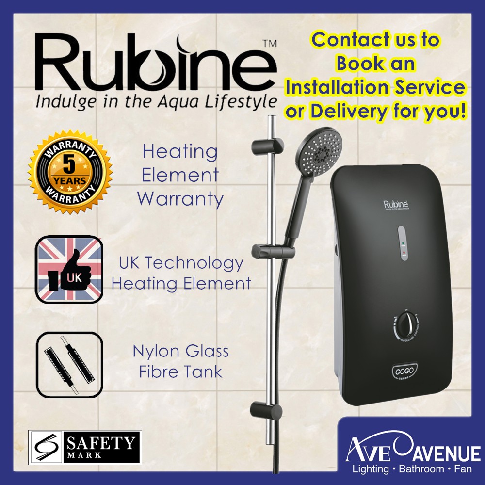 Rubine 933/933P Black/White Instant Water Heater set n Optional DC ...