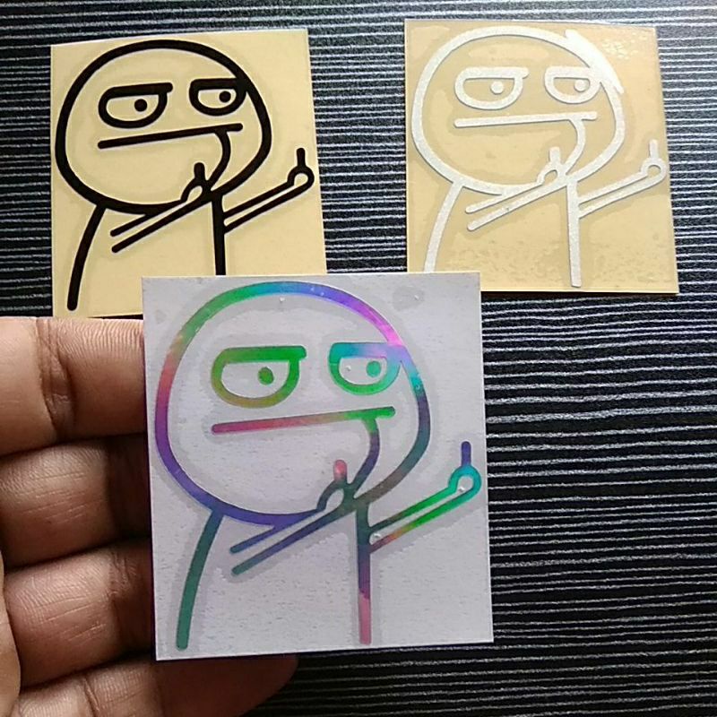 Cute Middle Finger cartoon sticker For Car Glass, Car, Motorcycle ...