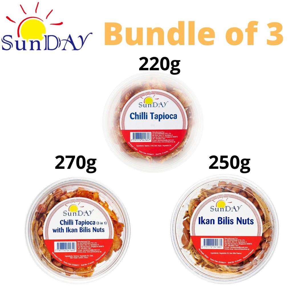 [Bundle of 2] SUNDAY Chilli Tapioca / Chilli Tapioca with Ikan Bilis ...