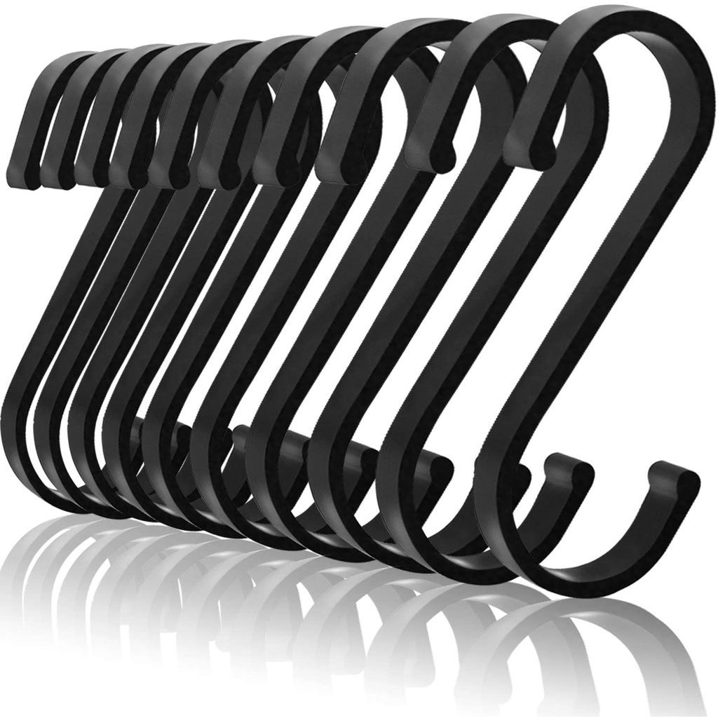 10 Packs Black S Hooks, Aluminum S Shaped Hooks, Heavy Duty S Hanger ...
