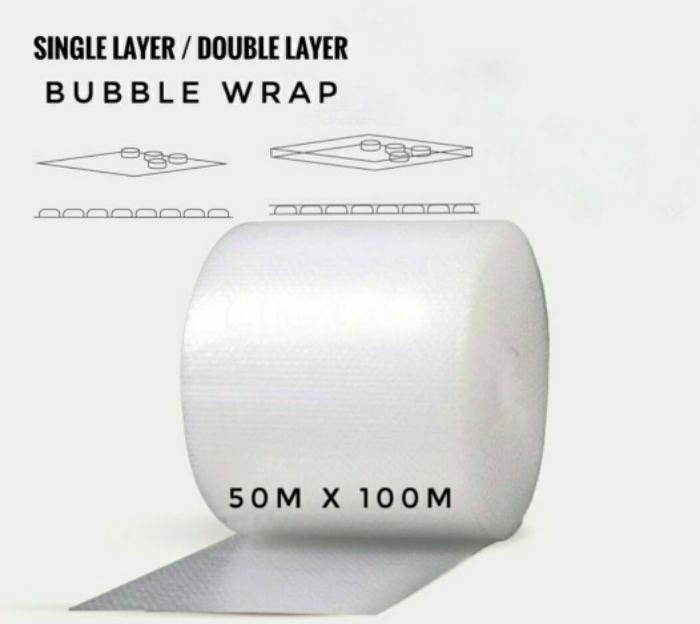 SINGLE / DOUBLE LAYER BUBBLE WRAP HIGH QUALITY 100 METER LENGTH X 0.5 ...