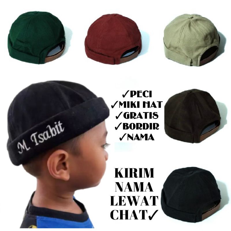 Miki Hat Children's Hat with Free Name Embroidery/ Miki Hat Children's ...