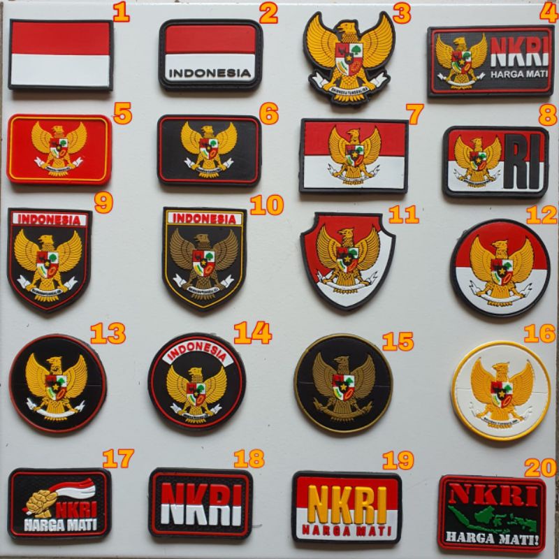 Garuda LOGO RUBBER PATCH/NKRI/INDONESIAN FLAG/ VELCRO RUBBER EMBLEM ...