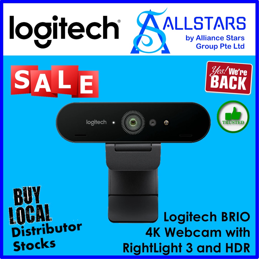 Logitech BRIO 4K Webcam with RightLight 3 and HDR (960-001196 ...
