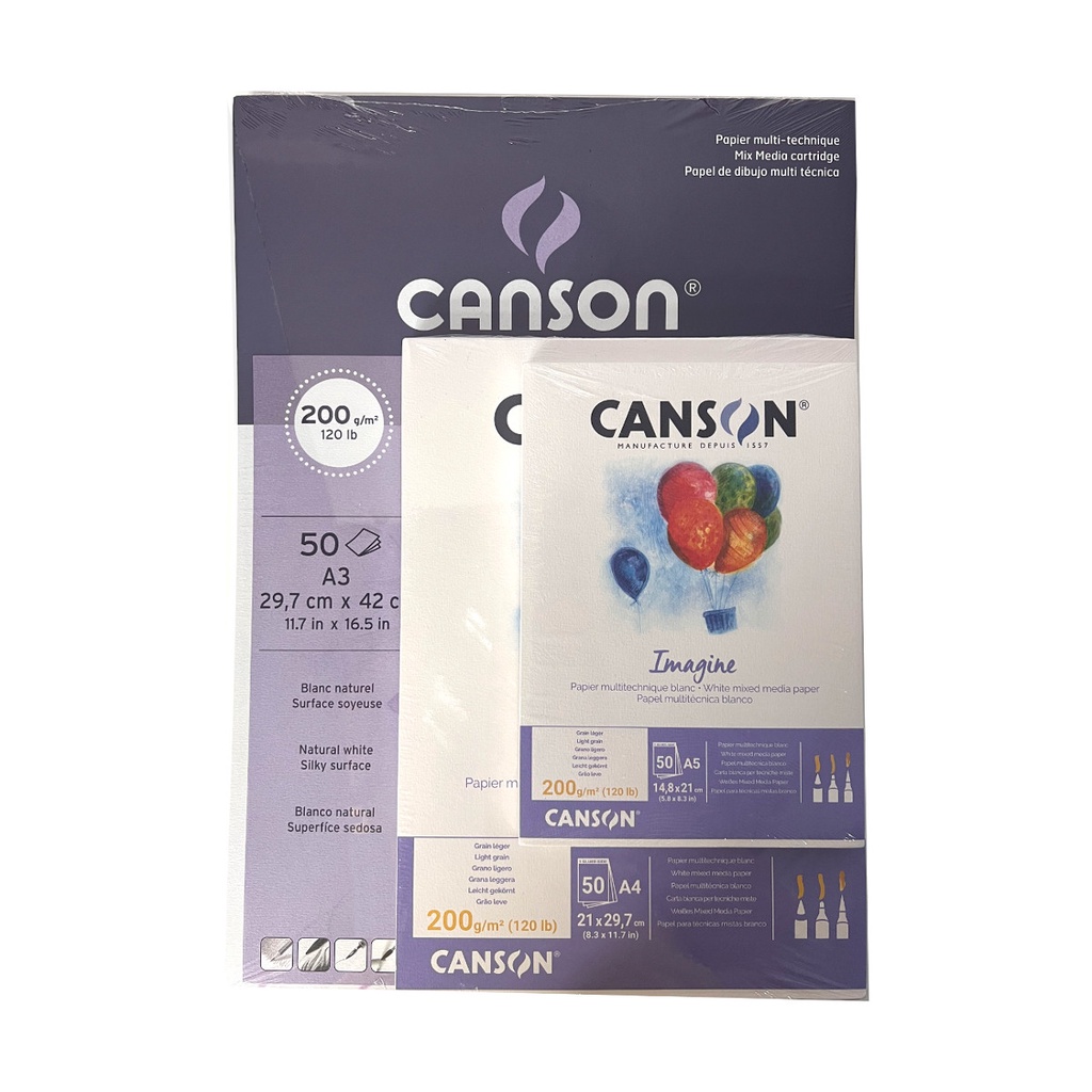 Canson A4 Imagine Mixed Media Pad 200gsm 50sht C200006008 ...