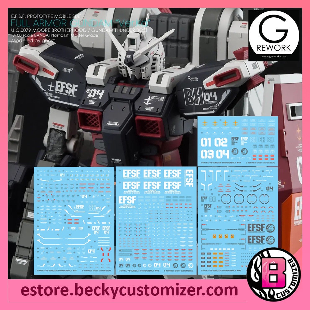 G-Rework MG Full Armor Gundam ver. ka Thunderbolt (water decal ...