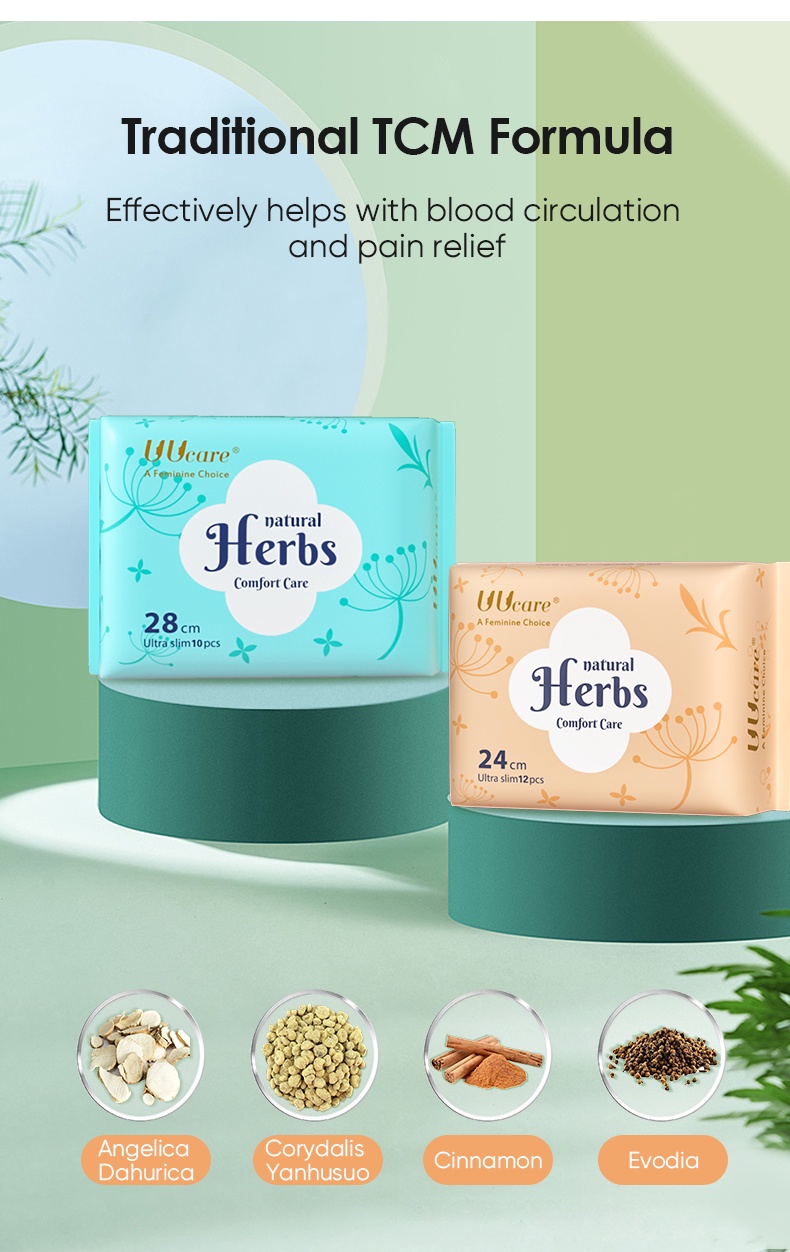 [Bundle of 2]UUcare Natural Herbs Sanitary Pads 24cm 12s Remove Odor ...