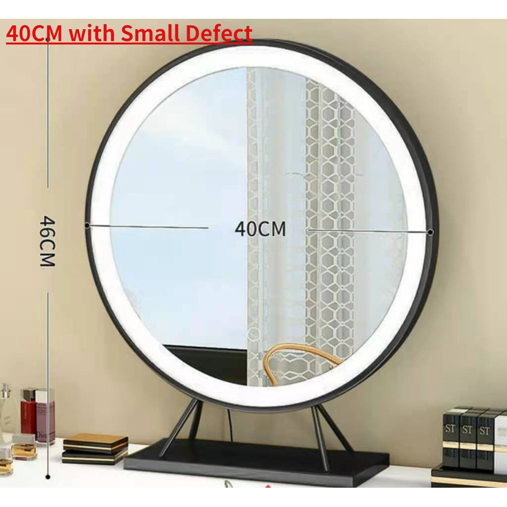 [SG Seller]desktop vanity mirror with led light round mirror large make ...