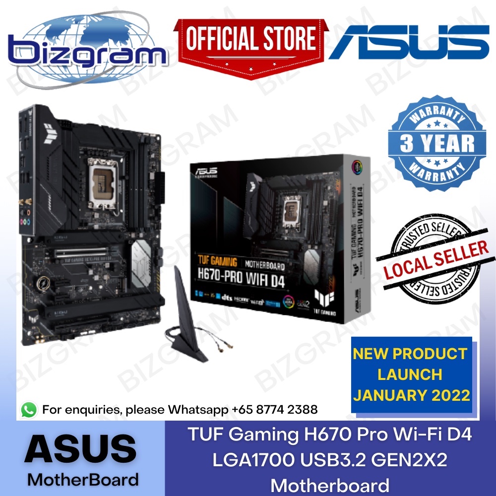 (NEW) Asus TUF Gaming H670 Pro Wi-Fi D4 | LGA1700 USB3.2 GEN2X2 ...