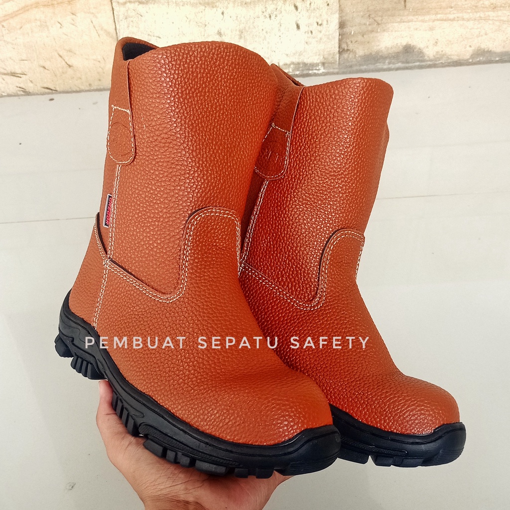 Best premium faux leather steel toe safety boots work safety shoes ...